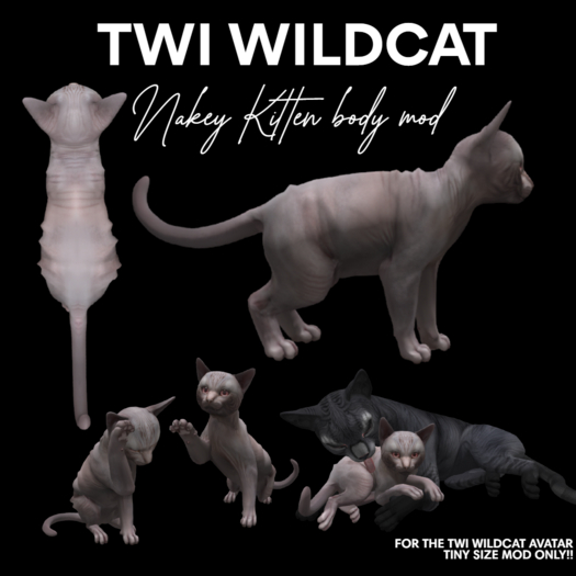 Second Life Marketplace - TWI Tiny Wildcat Nakey Kitten Mod